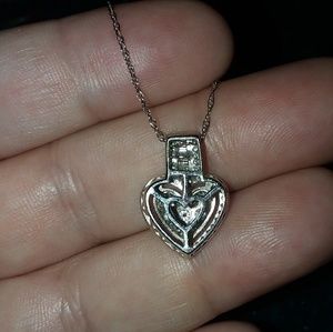Affinity | Jewelry | Affinity Heart Diamond Ring Necklace | Poshmark